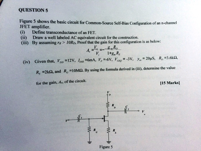 SOLVED: JFET amplifier. Define transconductance of an FET. Draw a well ...