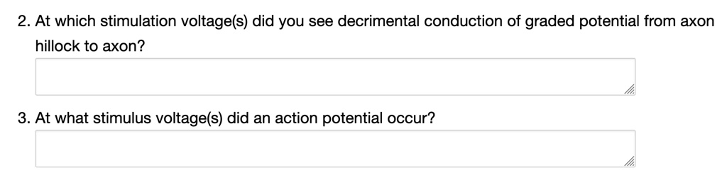SOLVED: 2. At which stimulation voltage(s) did you see decremental ...