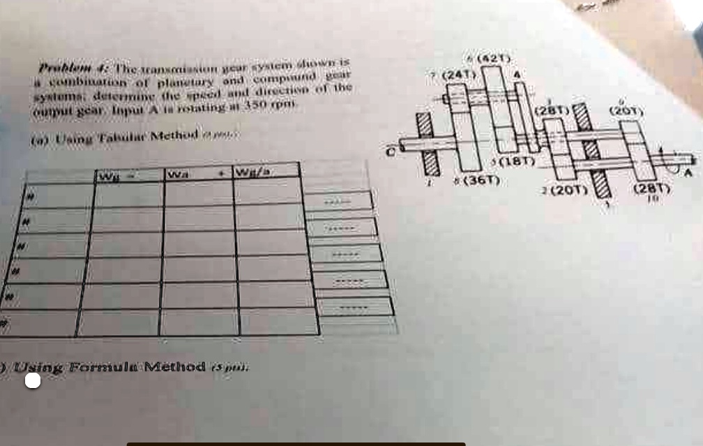 SOLVED: The transmission gear system shown is a combination of ...