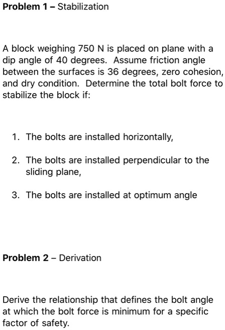 SOLVED: Problem 1 - Stabilization A block weighing 750 N is placed on a ...