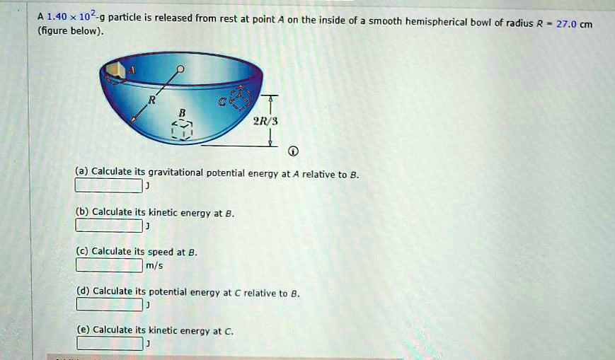 SOLVED:4 1.40 x 10?-g Particle is released from rest at point A on the inside of a smooth ...