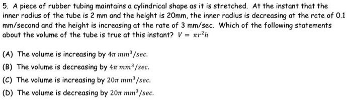 a piece of rubber tubing maintains cylindrical shape as it is stretched ...