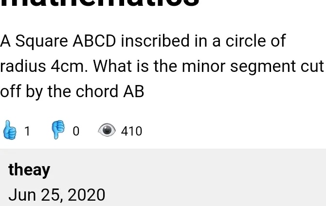 SOLVED: A square ABCD is inscribed in a circle of radius 4 cm. What is ...