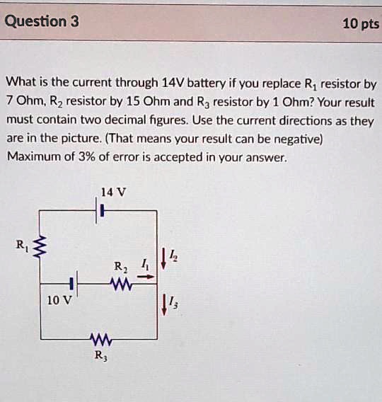SOLVED: What is the current through the 14V battery if you replace ...