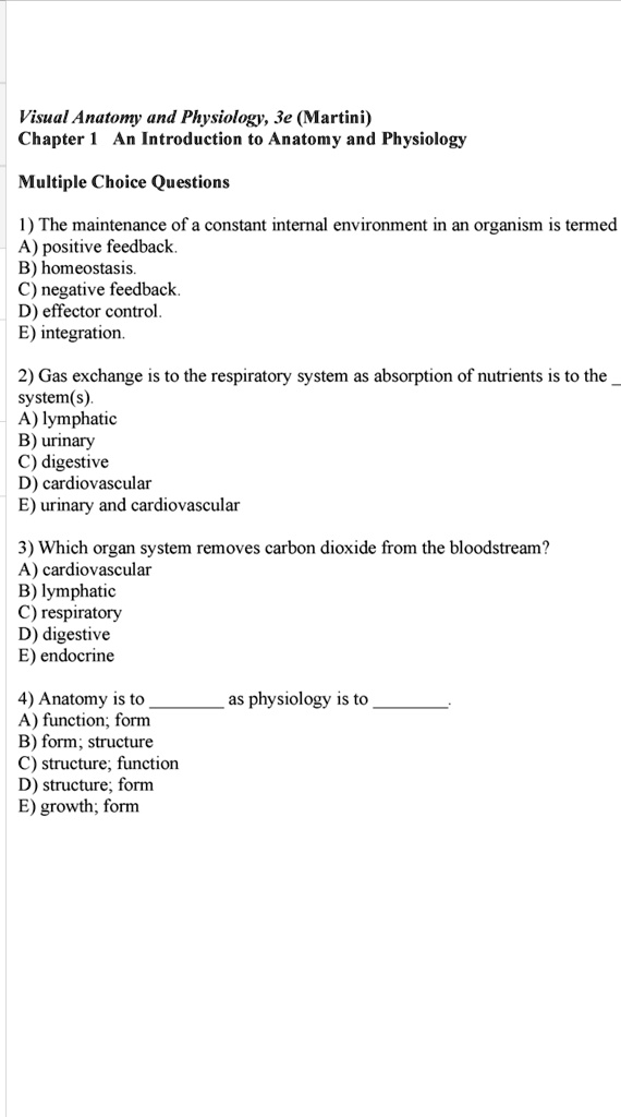 SOLVED: A) form; structure B) structure; function C) function; form D ...