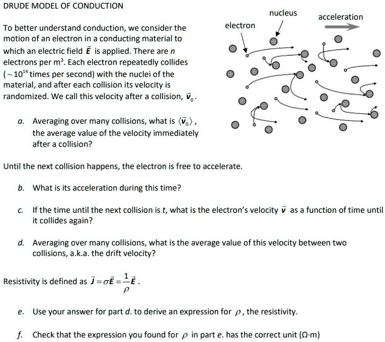 DRUDE MODEL OF CONDUCTION nucleus acceleration electron To better ...