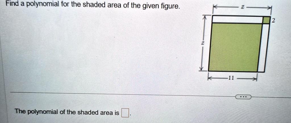Find a polynomial for the shaded area of the given figure. The ...