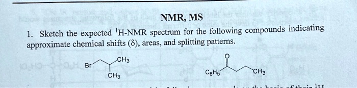 SOLVED: NMR, MS Sketch the expected 1H-NMR spectrum for the following ... SOLVED: NMR, MS Sketch the expected 1H-NMR spectrum for the following ...