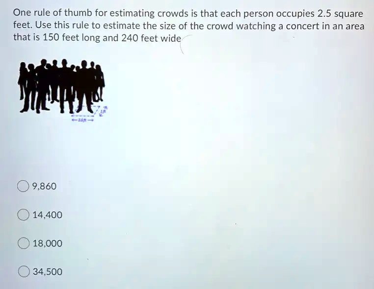 SOLVED: One rule of thumb for estimating crowds is that each person ...