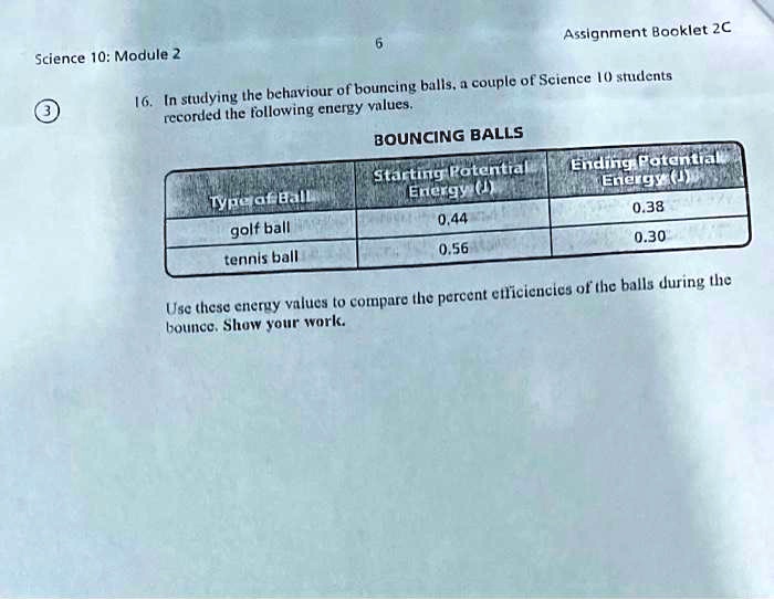 Science 10: Module 2 3 6 Assignment Booklet 2C 16. In studying the ...