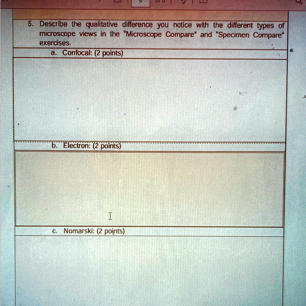 describe the qualitative difference you notice with the different types ...