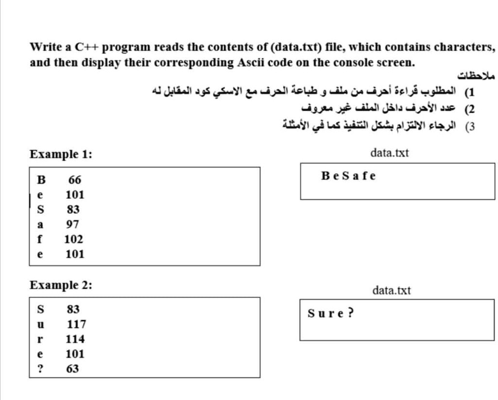Solved Write A C Program Reads The Contents Ofdatatxt Filewhich Contains Characters And 3109
