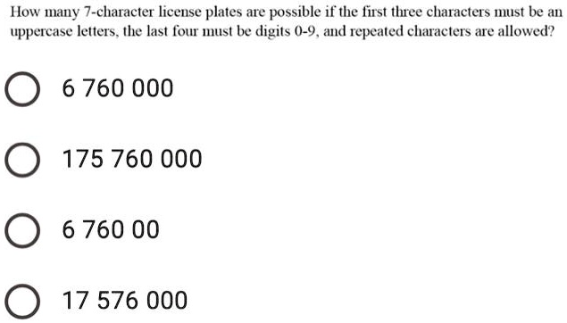 How many 7-character license plates are possible if the first three ...