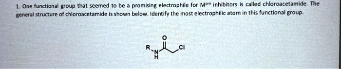 SOLVED: One functional group that seemed to be promising lectrophile ...