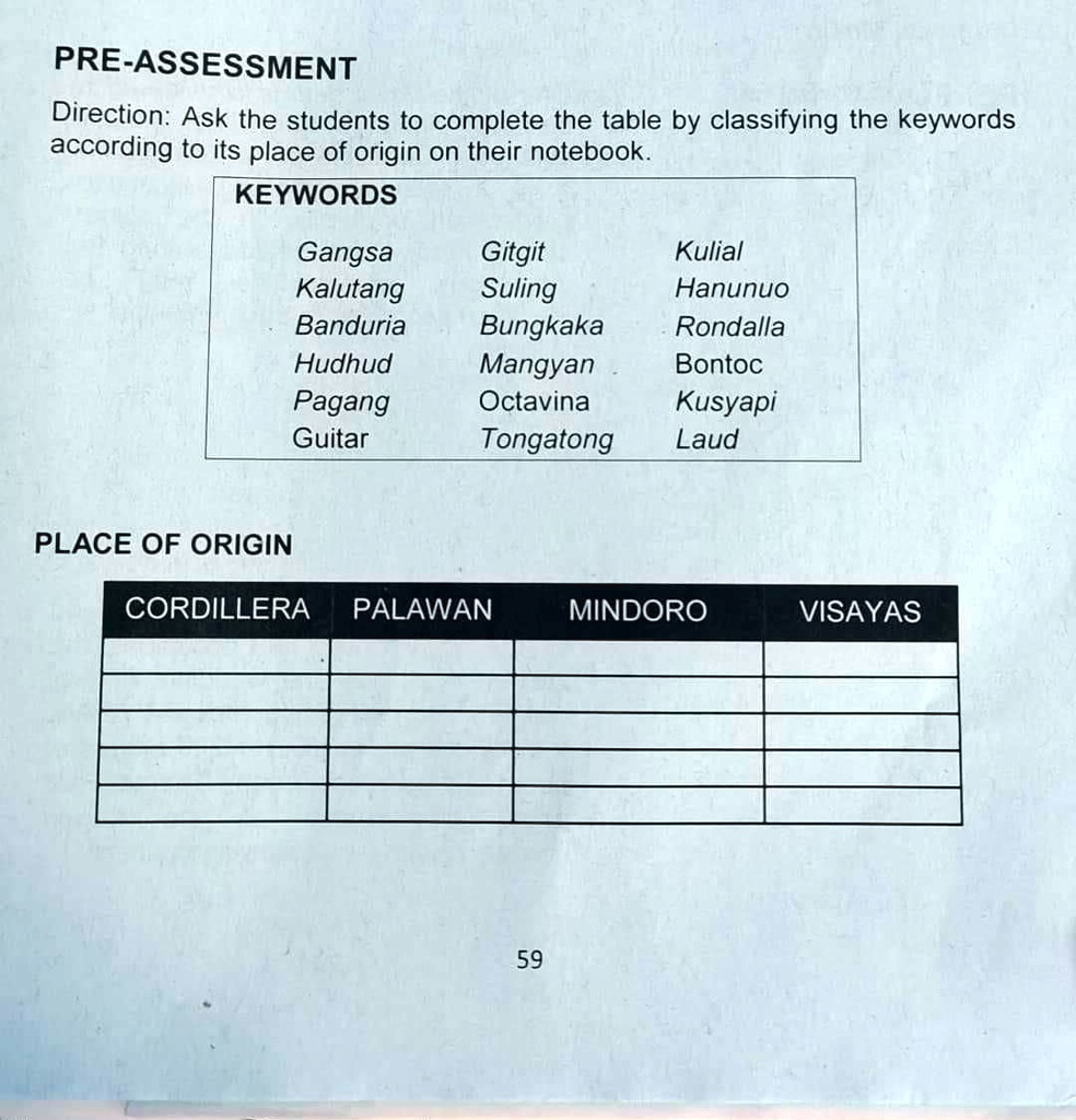 SOLVED: 'pakisagot naman po plss PRE-ASSESSMENT Direction: Ask the ...