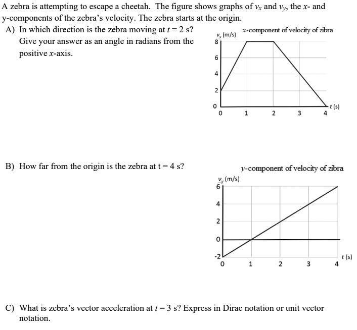 SOLVED: A zebra is attempting to escape a cheetah. The figure shows ...