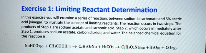 exercise 1 limiting reactant determination in this exercise vou will examine series of reactions ...