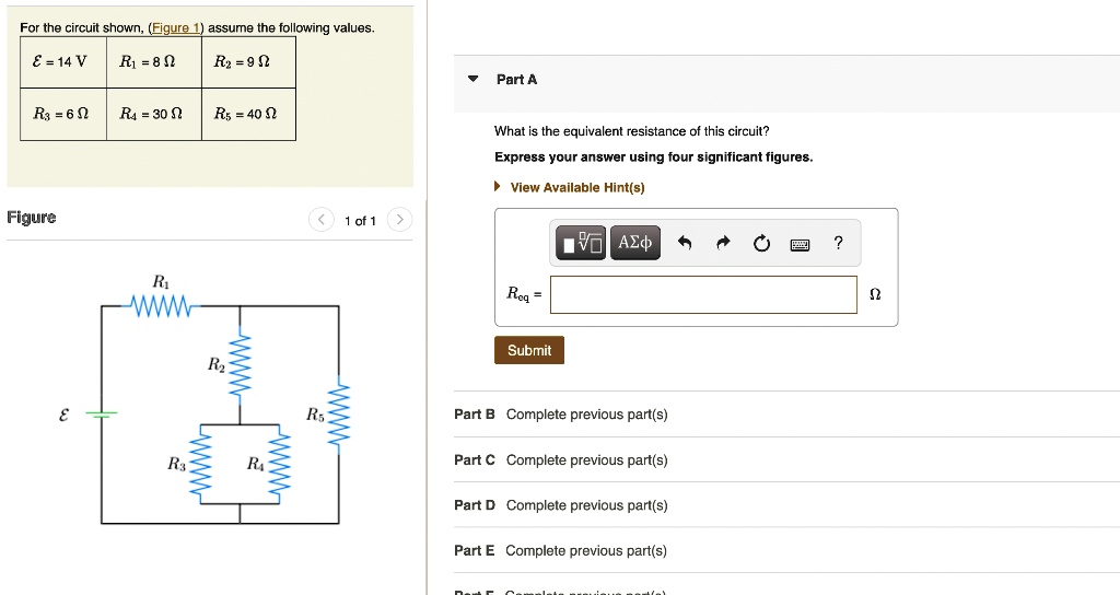 SOLVED: For the circuit shown in Figure 1, assume the following values: V = 14V R1 = 8Î© U6 = 2H ...