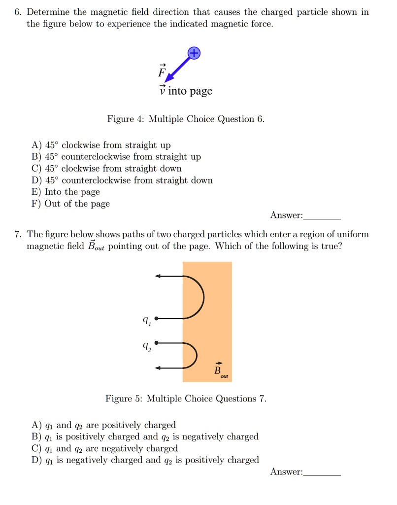 SOLVED: Determine the magnetic field direction that causes the charged ...