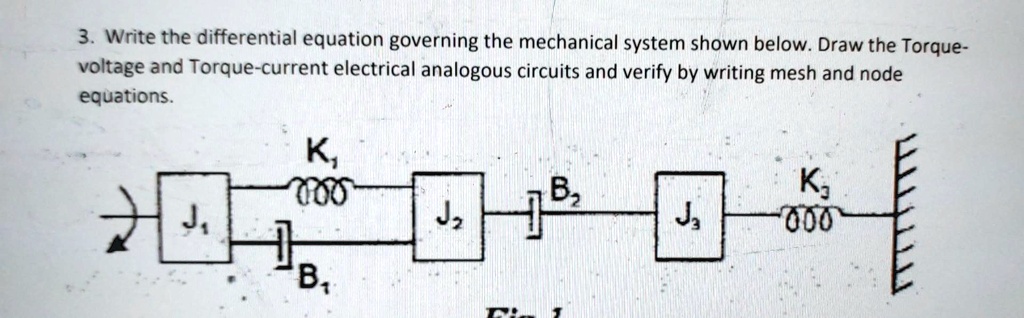 SOLVED: need hand return copy 3.Write the differential equation governing the mechanical system ...