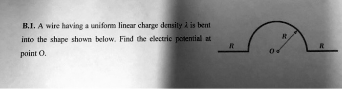 SOLVED: B.1.A wire having a uniform linear charge density is bent into ...