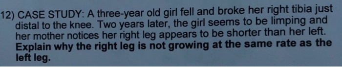 12 case study a three year old girl fell and broke her right tibia just ... 12 case study a three year old girl fell and broke her right tibia just ...