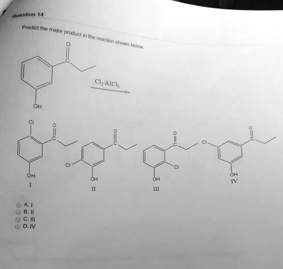 SOLVED: 'Predict the major product in the reaction shown below Question 14 Predict the major ...
