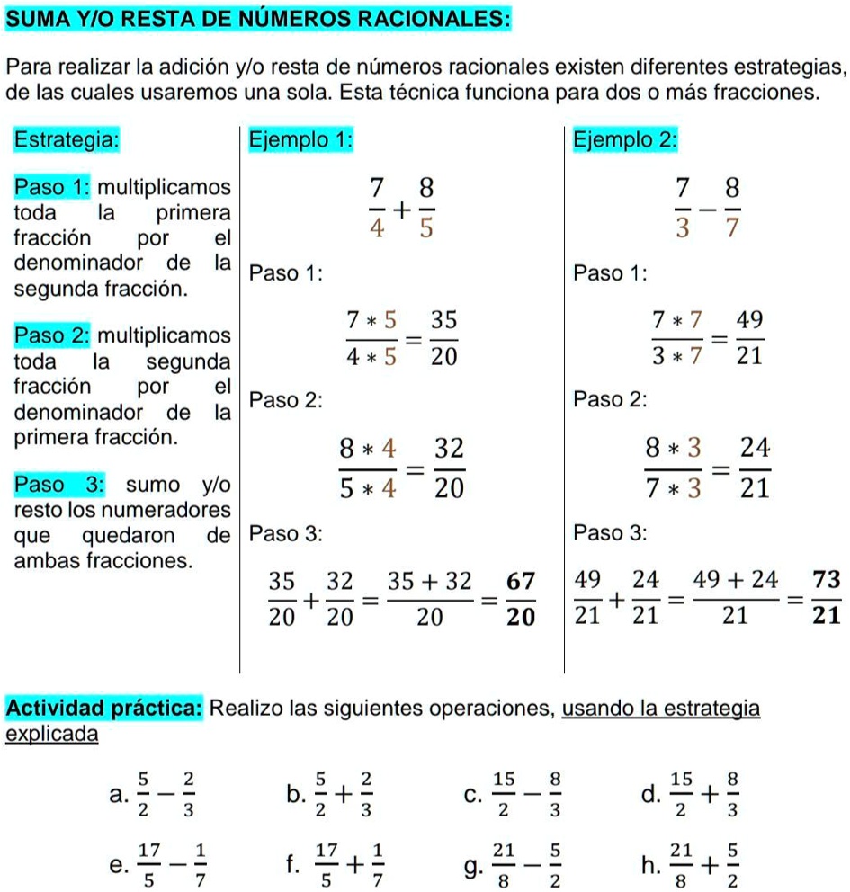 ayuden me es resta y suma de numero racionales suma yio resta de ...