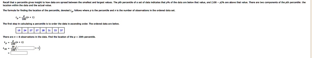 Solved Recall That A Percentile Gives Insight To How Data Are Spread