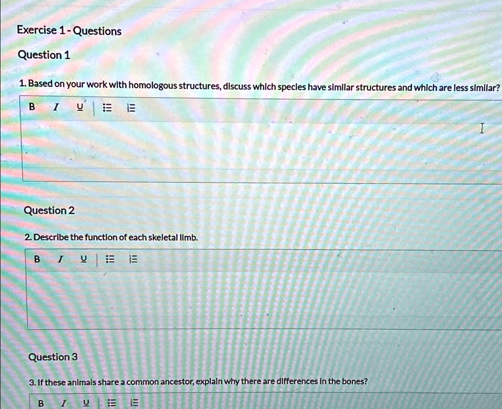 Exercise 1 - Questions Question 1 1. Based on your work with homologous ...