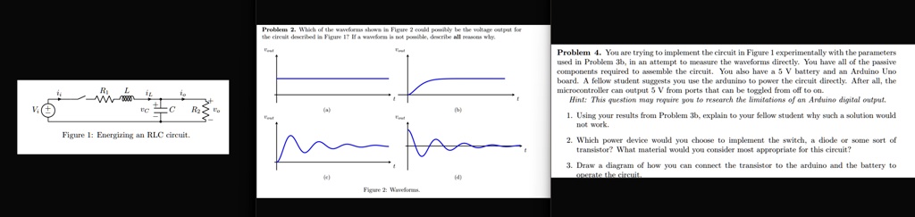 Problem 2: Which of the waveforms shown in Figure 2 could possibly be the voltage output for the ...
