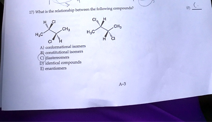 SOLVED: What is the relationship between the following compounds? Cl CH3 CHa Hyc Hac ...