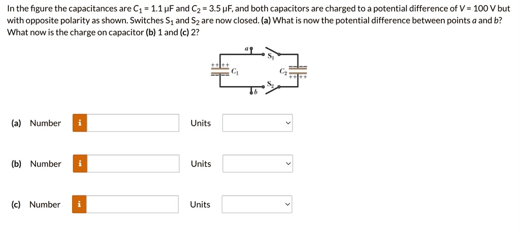 Solved In The Figure The Capacitances Are C 1 1 Uf And C 3 5 Uf And Both Capacitors Are