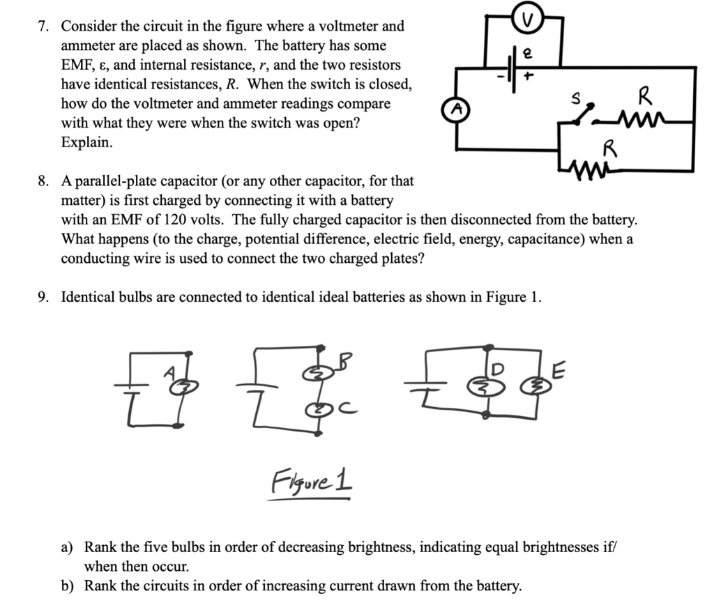 Solved Consider The Circuit In The Figure Where A Voltmeter And