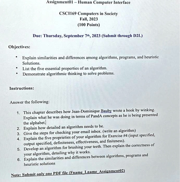 SOLVED: Assignment 01 - Human Computer Interface CSCI169 Computers in ... SOLVED: Assignment 01 - Human Computer Interface CSCI169 Computers in ...