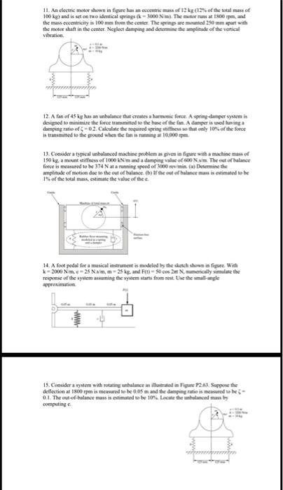 SOLVED: 11. An electric motor shown in the figure has an eccentric mass ...