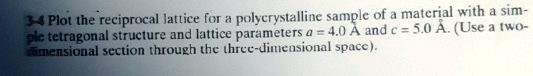 SOLVED: 34. Plot the reciprocal lattice for a polycrystalline sample of ...