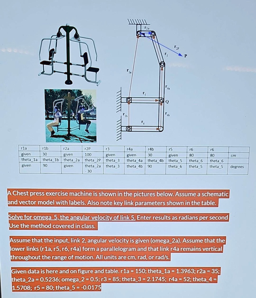 SOLVED: A Chest press exercise machine is shown in the pictures below ...