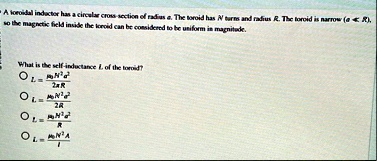 a toroidal inductor has a circular cross section of radius a the toroid ...