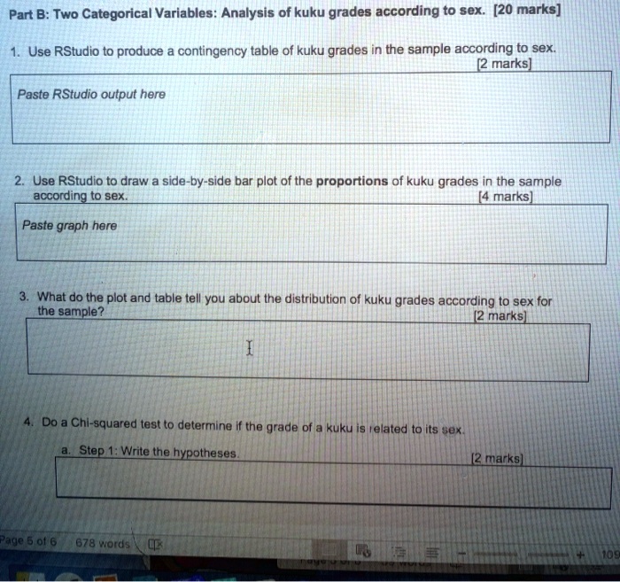 part b two categorical variables analysis of kuku grades according to ...