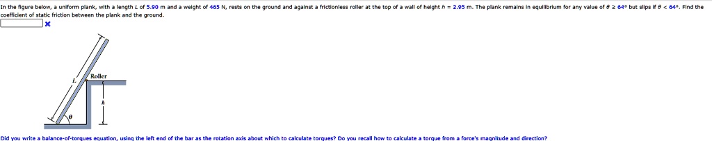 SOLVED: in the figure below, a t uniform plank, with a length L of 5.90 ...