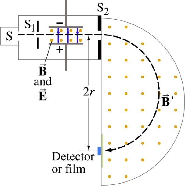 SOLVED: A Bainbridge mass spectrometer is composed of a velocity ...
