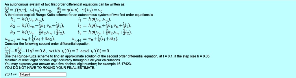 SOLVED:An autonomous system of two first order differential equations ...