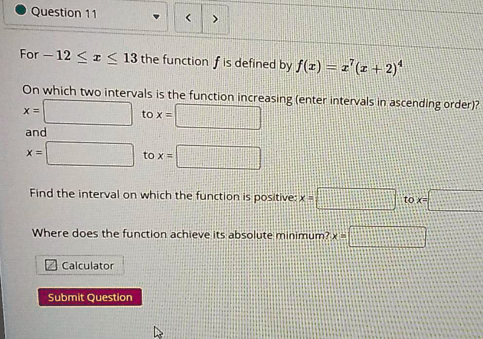 question 11 for 12 i 13 the function f is defined by fz i 2 24 on which ...