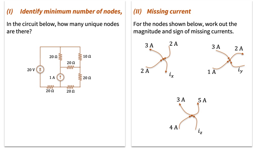 SOLVED: ( Identify minimum number of nodes (II) Missing current In the circuit below, how many ...