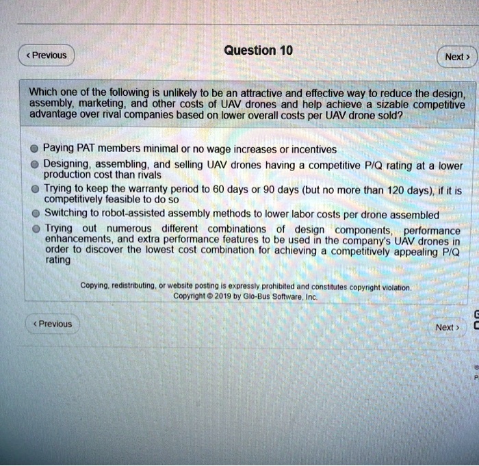 previous question 10 next which one of the following is unlikely to be ...