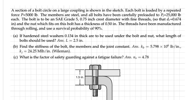 SOLVED: A section of a bolt circle on a large coupling is shown in the ...