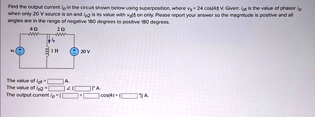 please solve and explain find the output current io in the circuit shown below using ...