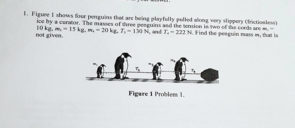 1. Figure 1 shows four penguins that are being playfully pulled along ...