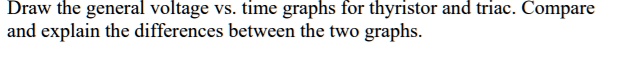 Draw the general voltage vs. time graphs for thyristor and...